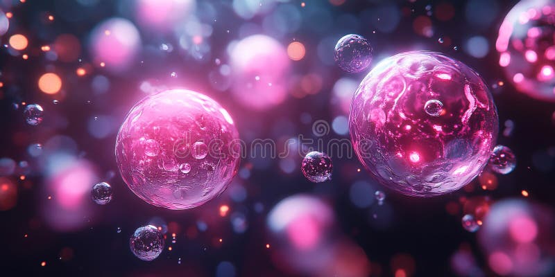Microscopic View of Sperm Reproduction Cells in Light Pink on Dark ...
