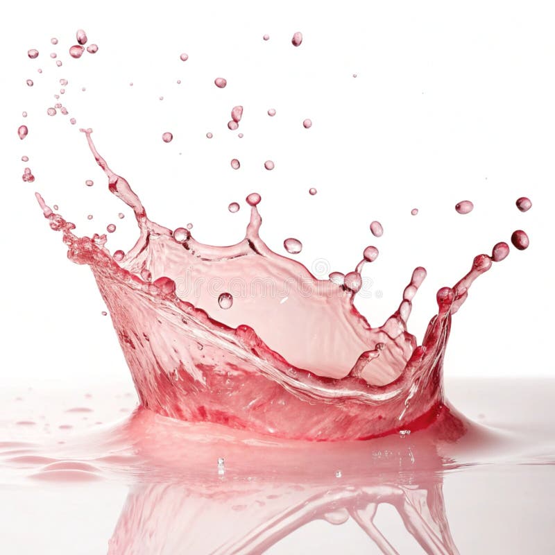 Light Pink Splash of Liquid with Drops on Transparent Background Stock ...