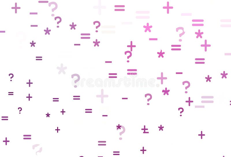 Light Pink Vector Background with Arithmetic Signs Stock Vector ...