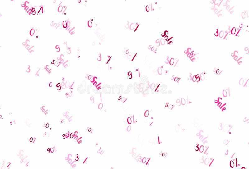 Light Pink Vector Pattern with 30, 50, 90 Percentage Signs Stock Vector ...