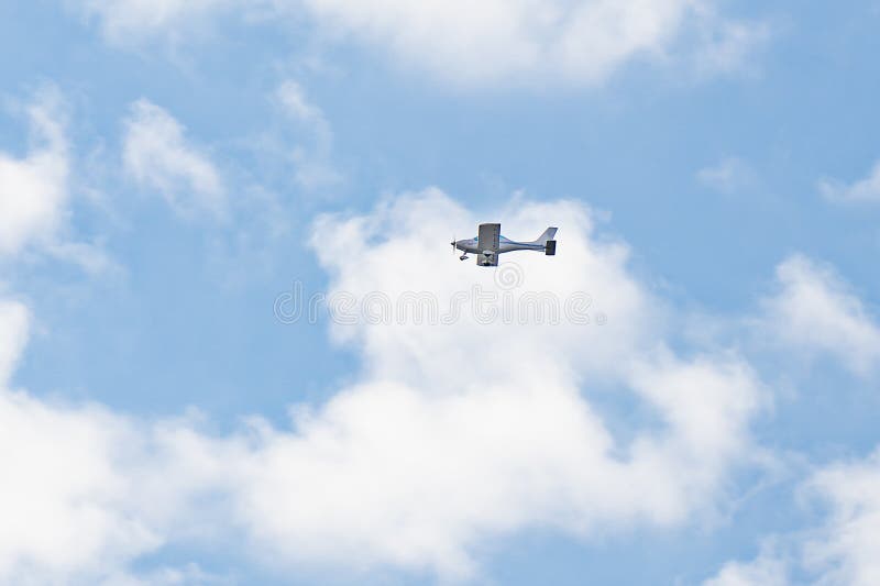 A Light Plane in Flight editorial stock image. Image of altitude ...