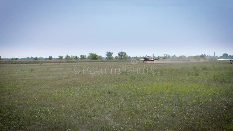 Light Plane Moving Fast Along the Runway Stock Footage - Video of ...