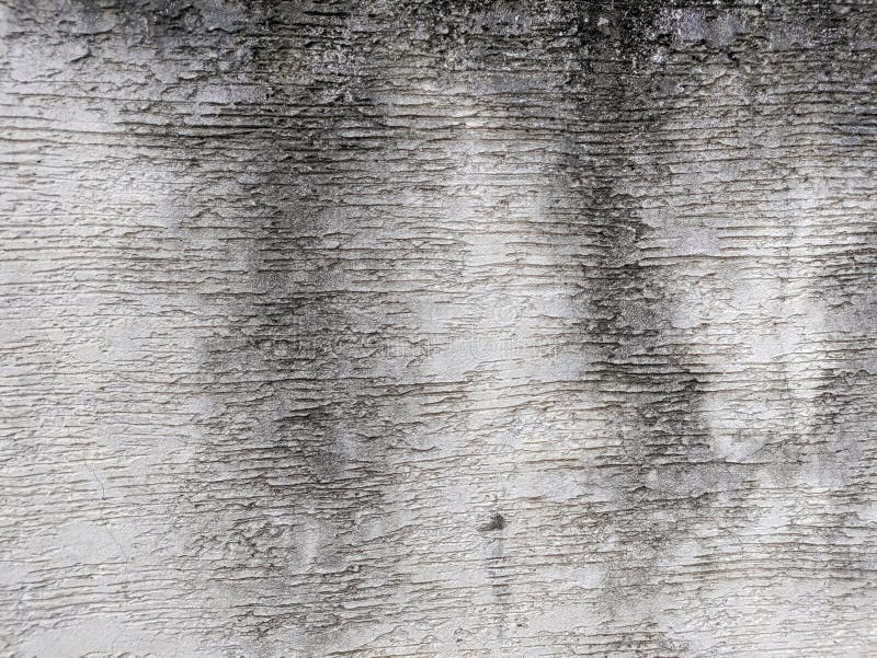 Light Plaster with Grey Water Stains with Shallow Structures, Smooth in ...