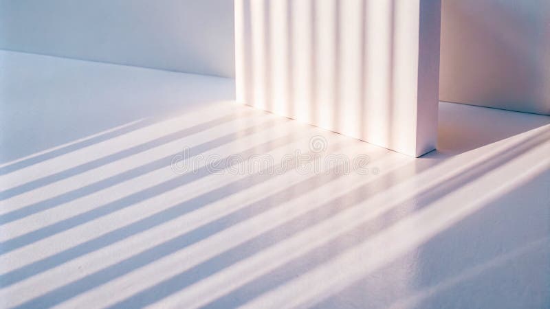 Light Play Minimalist White Form, Vertical Shadows Stock Illustration ...