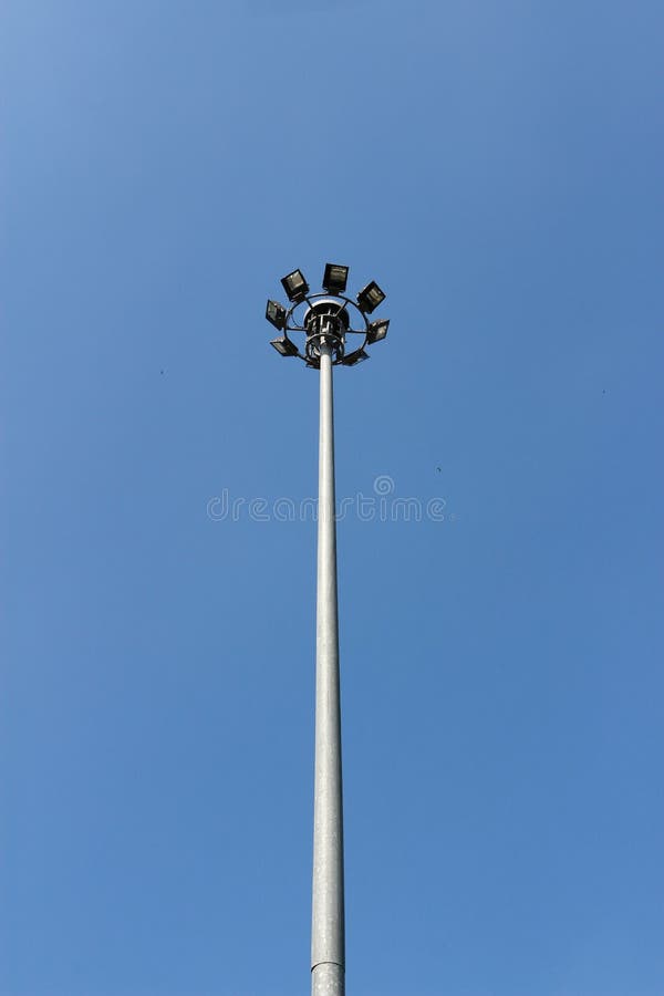 Light pole stock image. Image of field, metal, blue, pole - 25803483