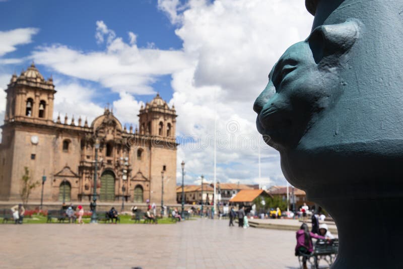 Light Pole with a Puma Sculpture in Cusco Peru. Editorial Photography ...