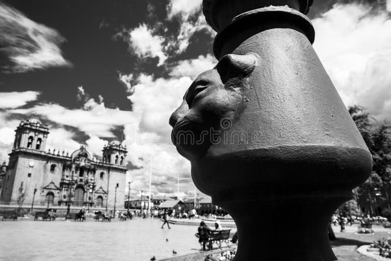 Light Pole with a Puma Sculpture in Cusco Peru. Editorial Image - Image ...