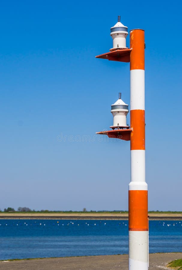 Light Pole for the Ships at the Harbor of Tholen, Red with White ...
