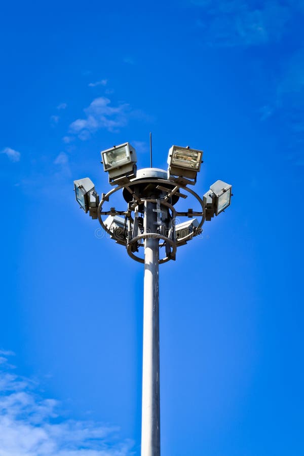 Light pole and spotlight stock image. Image of spotlight - 47345245