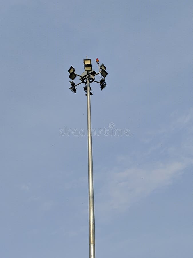 Light Pole Tower on the Open Sky Stock Image - Image of energy ...