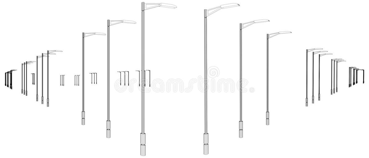 Street Light Poles Stock Illustrations – 192 Street Light Poles Stock ...