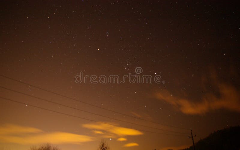 Light Pollution on a Starry Night Stock Image - Image of stars ...