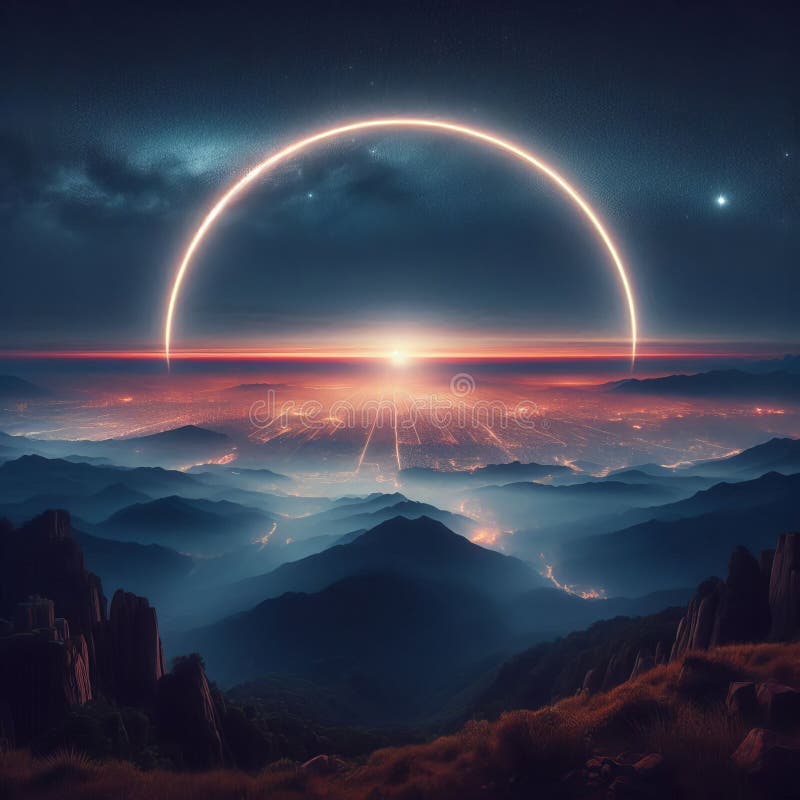 Light Pollution Void an Area of Perfect Darkness Surrounded by D Stock ...