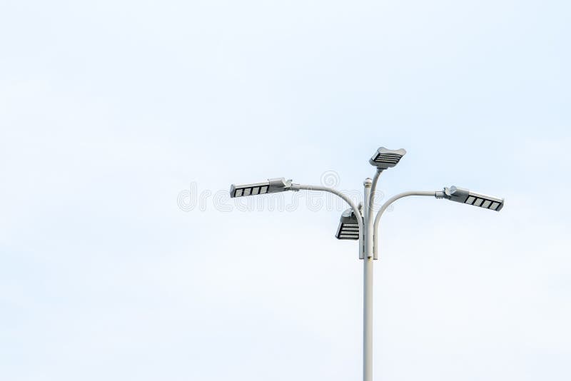 Light Post with Blue Sky Background and Multi Light Stock Image - Image ...