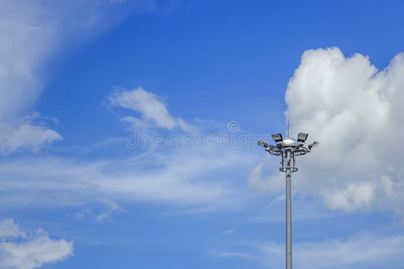 Light Post with Blue Sky Background and Multi Light Stock Photo - Image ...