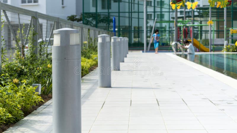 Light Post at Swimming Pool Stock Image - Image of design, plafond ...