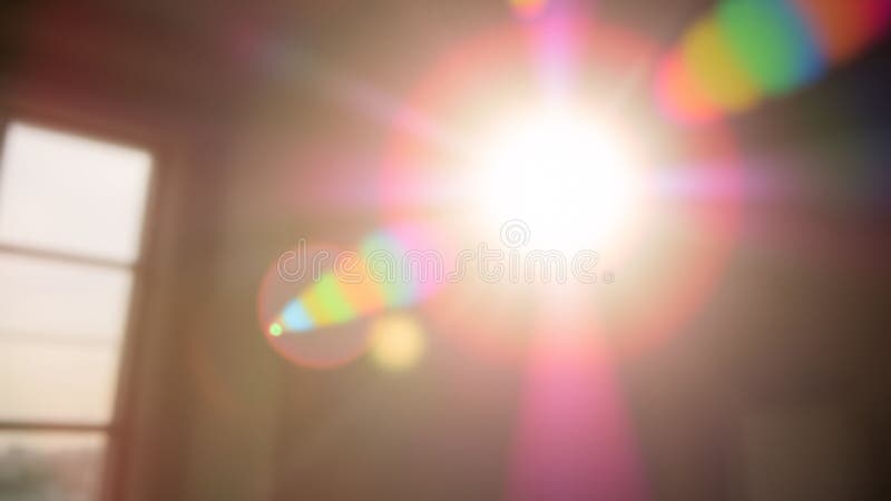 Light Pours from a Warm, Bright Rainbow in Blur on a Black Background ...