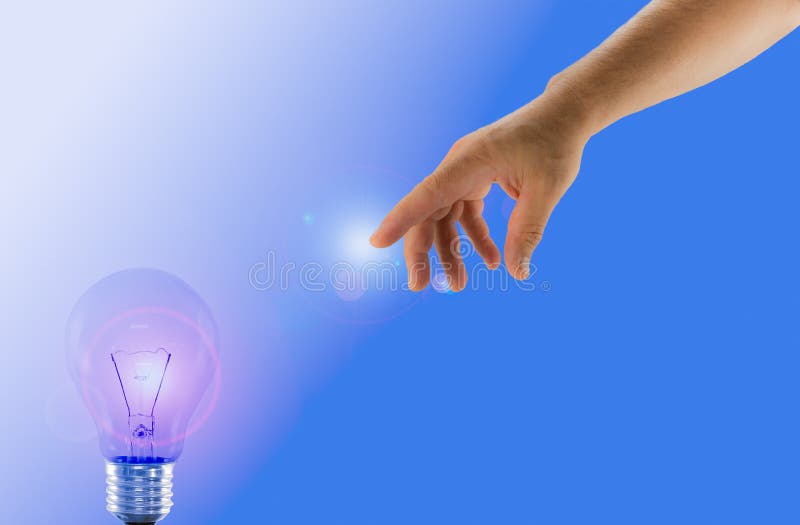 Light power hand stock image. Image of bulb, male, light - 78782187