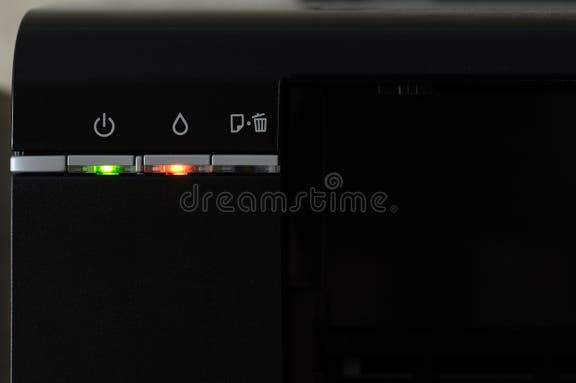 The Light on the Printer is on with the Red Printer Light, Out of Ink ...