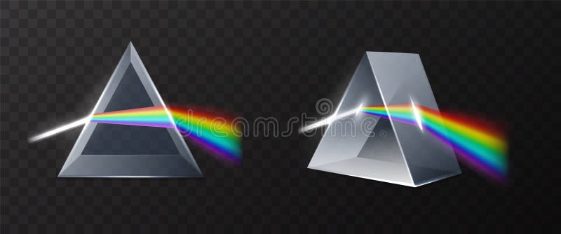 Dispersion of Visible Light Going through Glass Prism Stock Vector ...