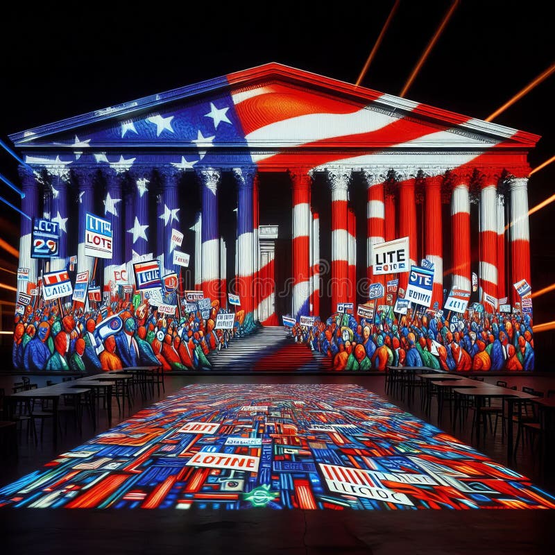 Light Projection of Election Graphics Light Projection of Electi Stock ...