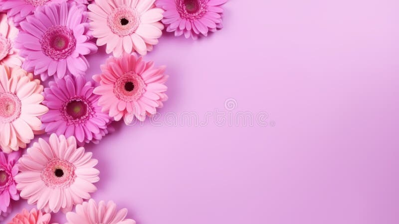Light Purple Background with a Border of Pink and Purple Flowers on the ...