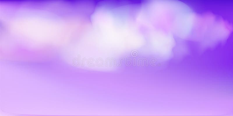 Light Purple Realistic Sky Template with Fantasy Clouds. Bright Cosmos ...