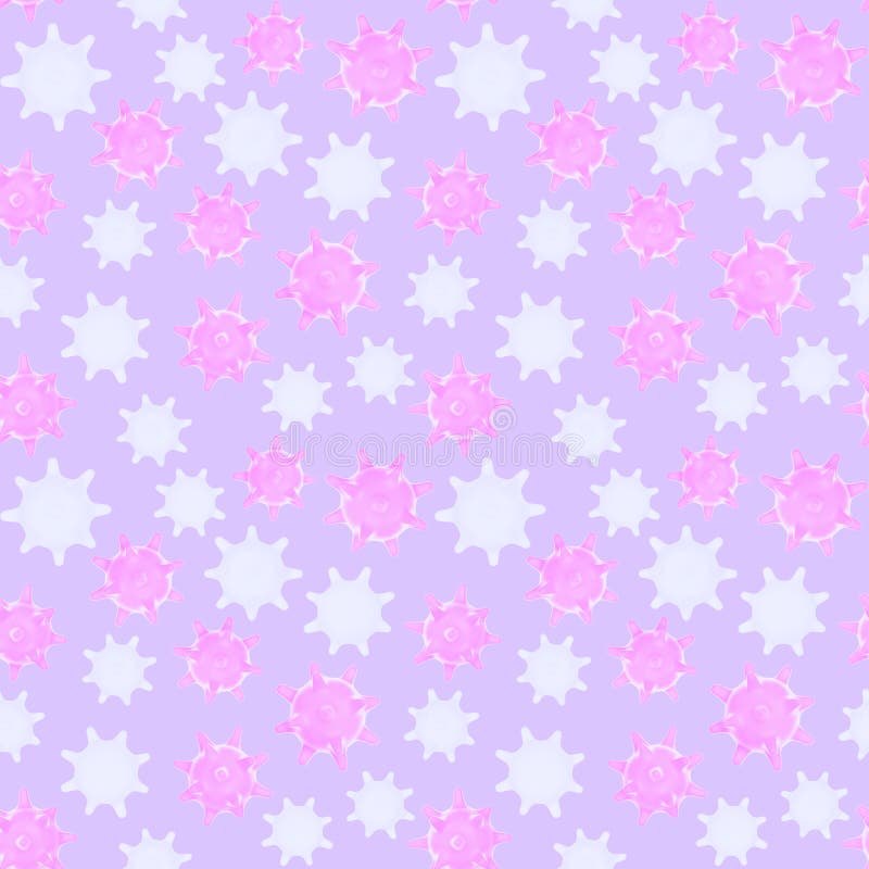 Light Purple Viruses Seamless Pattern. Repetitive 3d Illustration Stock ...
