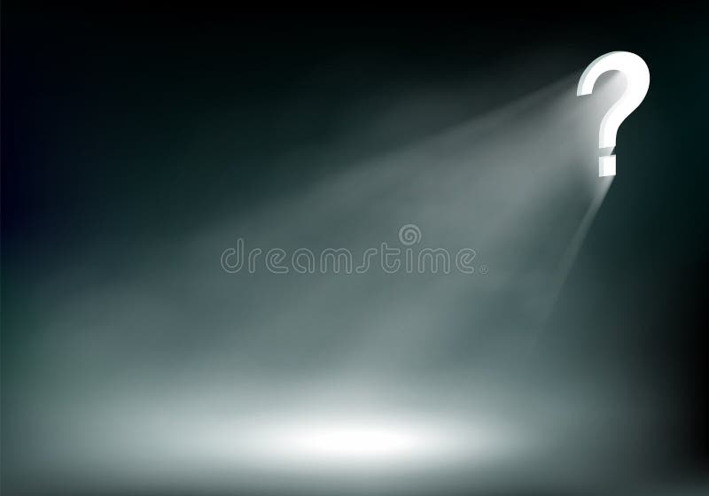 Light from a Question Mark. Dark Stage with Spotlight Stock Vector ...