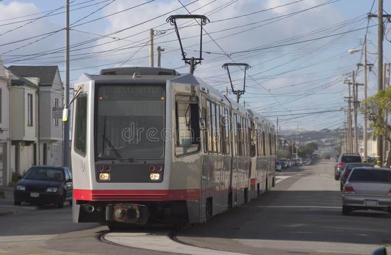 Light rail trolley stock photo. Image of rail, tram, transport - 1385214