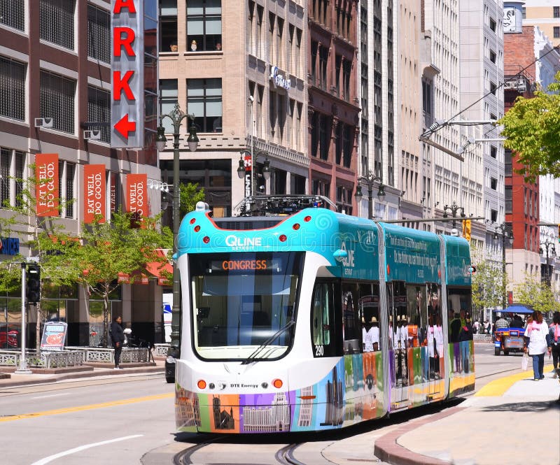 Light Rail in Detroit editorial photography. Image of electric - 92500897