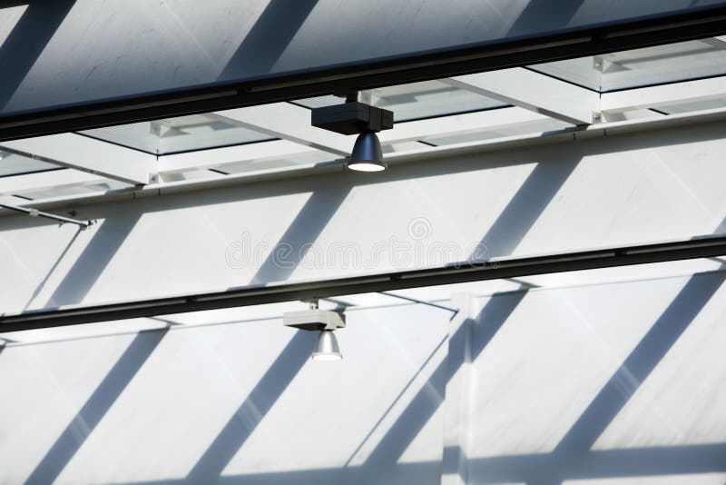 Light on a rail stock image. Image of ceiling, rail, halogen - 34387867