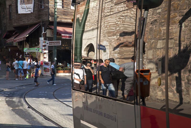 Light Rail and Reflections on the Windows Editorial Photography - Image ...