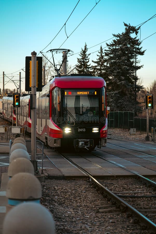 Light Rail Train in Calgary Stock Image - Image of transportation, rail ...