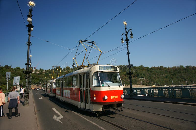 Light rail train in Prague editorial photography. Image of rail - 29335222