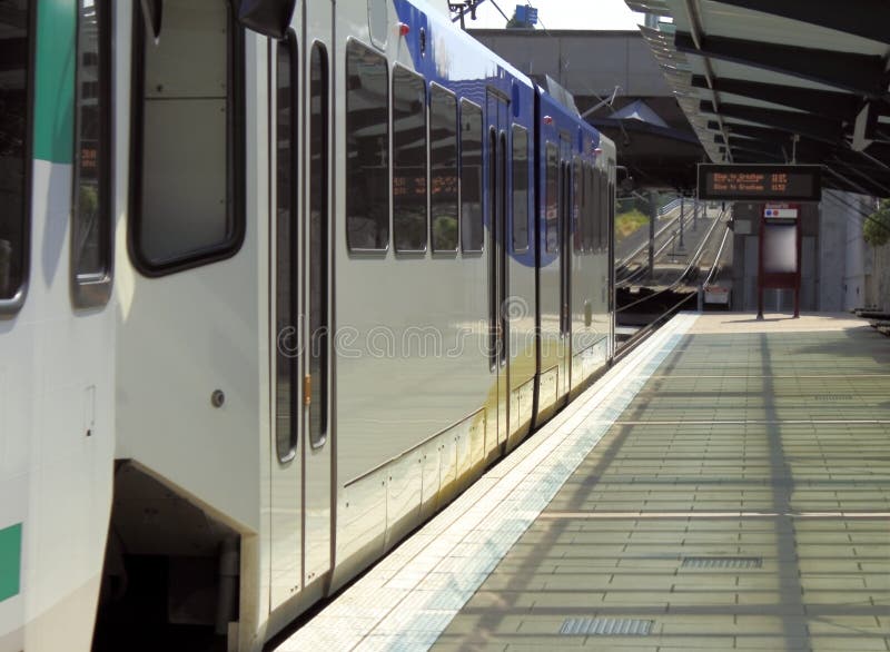 Light rail train up close stock image. Image of train - 16038299