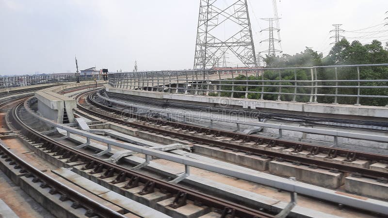 Light Rail Transit, a Modern Elevated Railway Track Stock Image - Image ...
