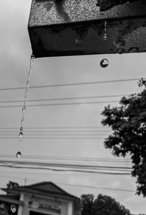 Light Rain Drops on Construction in the City Stock Image - Image of ...