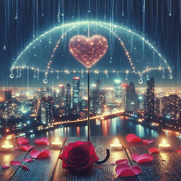 Light Rain a Gentle Rain Shower Adding a Romantic Elemen Stock ...