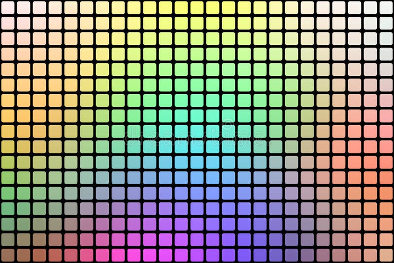 Light Rainbow Abstract Rounded Mosaic Background Over Black Stock ...