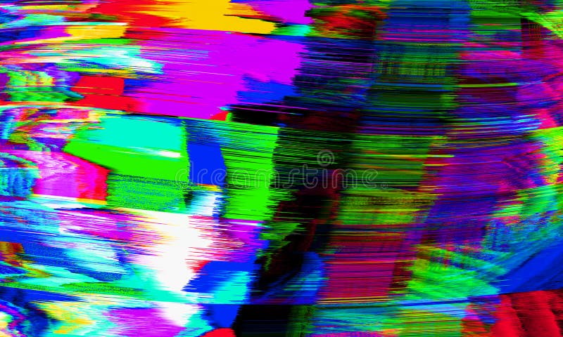 Light Rainbow and Dark Colorful Program Glitch with Straight Lines and ...