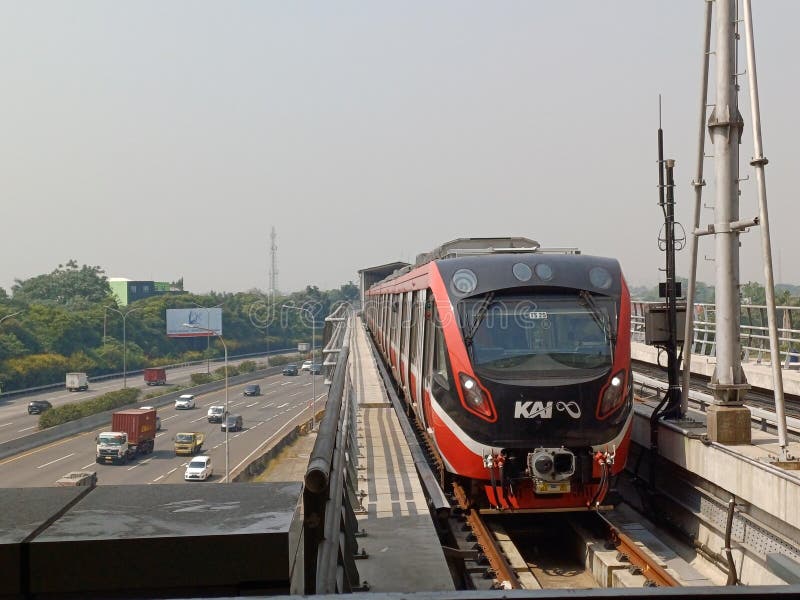 Light Rapid Transit (LRT) Train in Jakarta City Editorial Image - Image ...