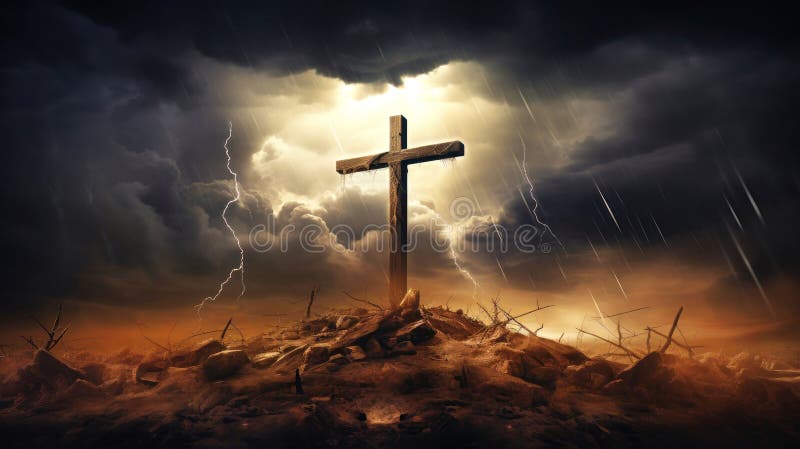 Light and Ray of Light Shining through the Sky and Clouds on the Hill ...