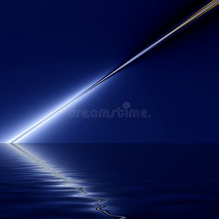 Light Ray Reflected Blue Background Stock Illustration - Illustration ...