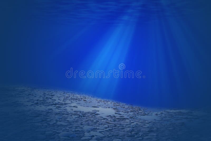Light Ray in Under Deep Sea Nature. Stock Image - Image of dark ...