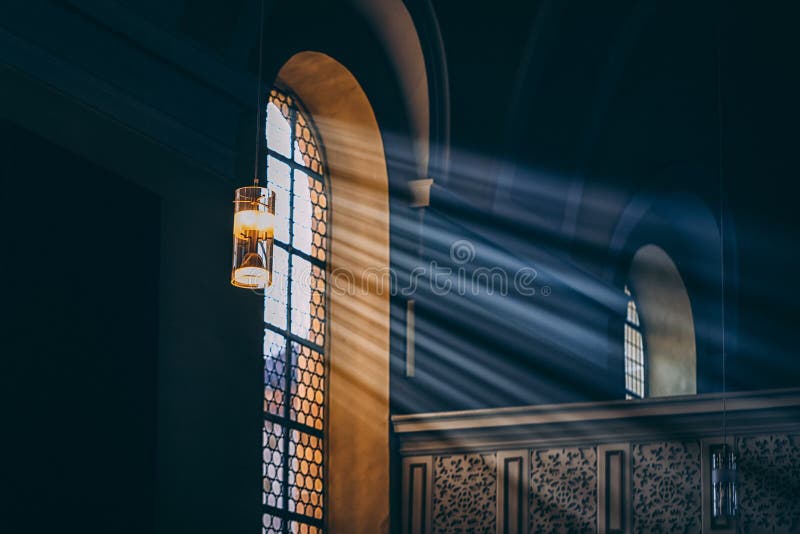 Rays of Light Shining Up. Beam of Light and the Fluffy Clouds Stock ...