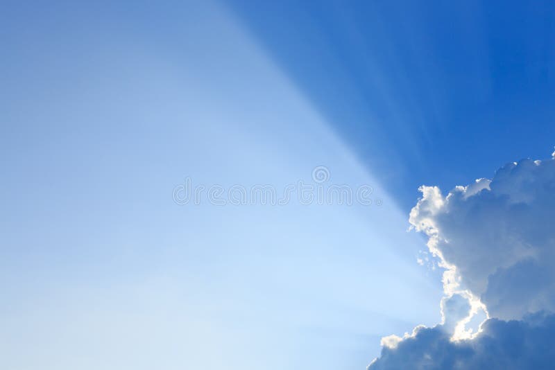 Light rays on blue sky stock photo. Image of flare, natural - 74583334