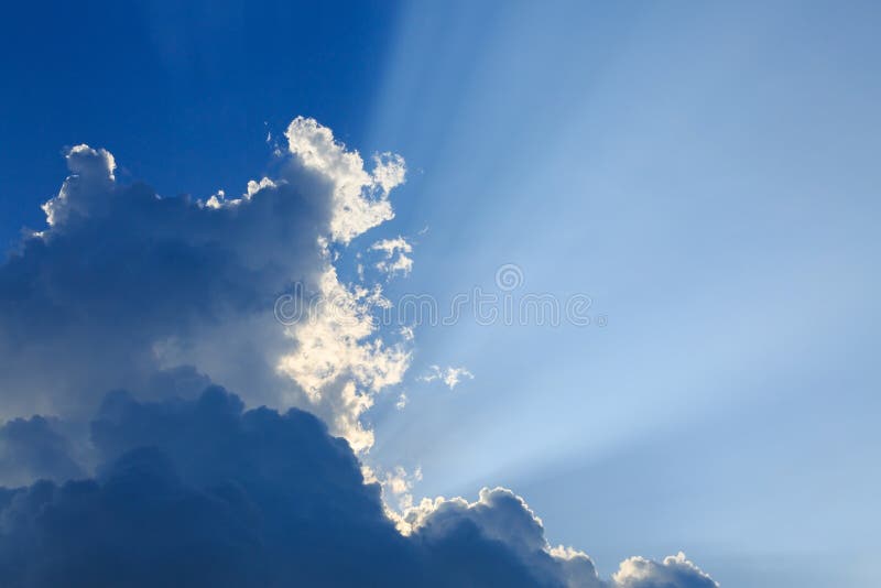 Light rays on blue sky stock photo. Image of light, nature - 78407926