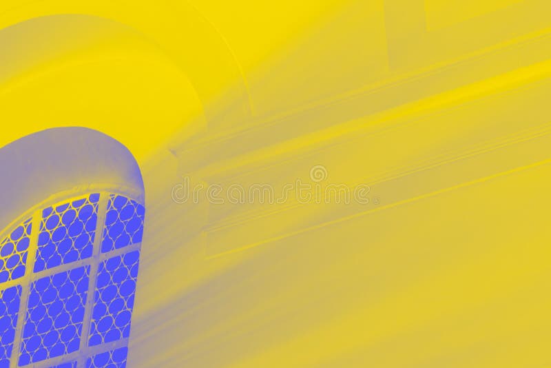 Light Rays through the Blue Window. Yellow Toned Photo Stock Photo ...