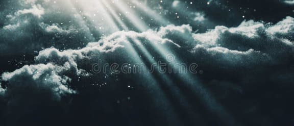 Light Rays Break through Clouds Revealing a Serene Atmosphere at Dusk ...